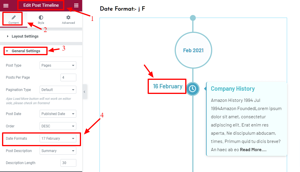 Post Timeline Date Formats - Timeline Widget Pro For Elementor Post Timeline Date Formats - Timeline Widget Pro For Elementor