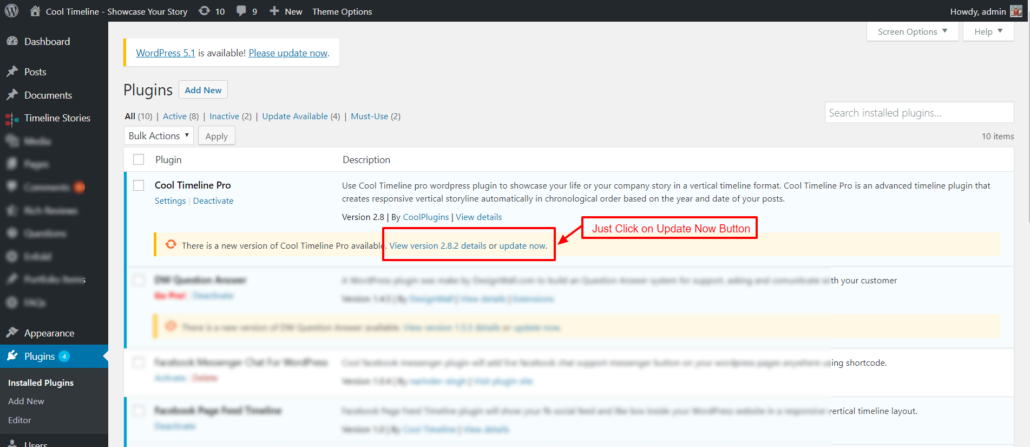 Cool Timeline Pro Update Plugin Documentation