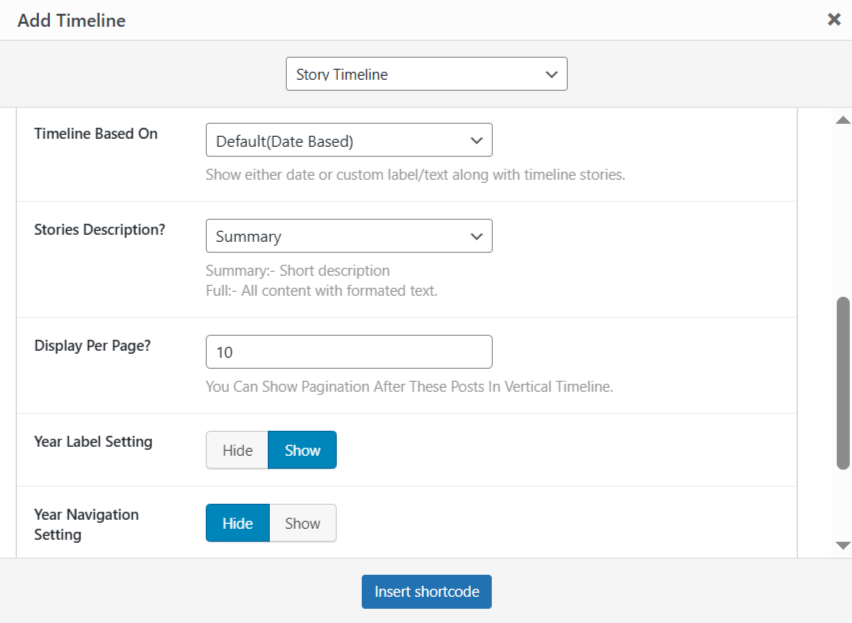 How to Create Vertical Timeline Via Shortcode?