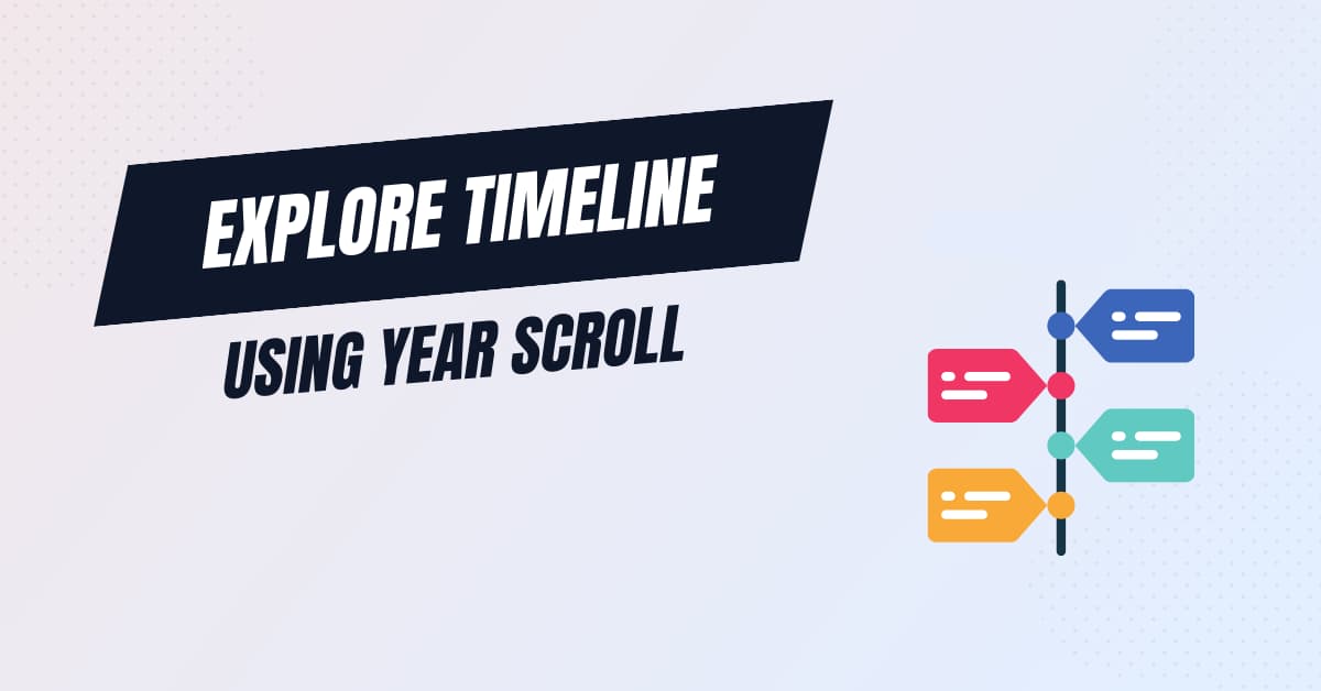 Scrolling Year Navigation Timeline – Timeline Block Pro