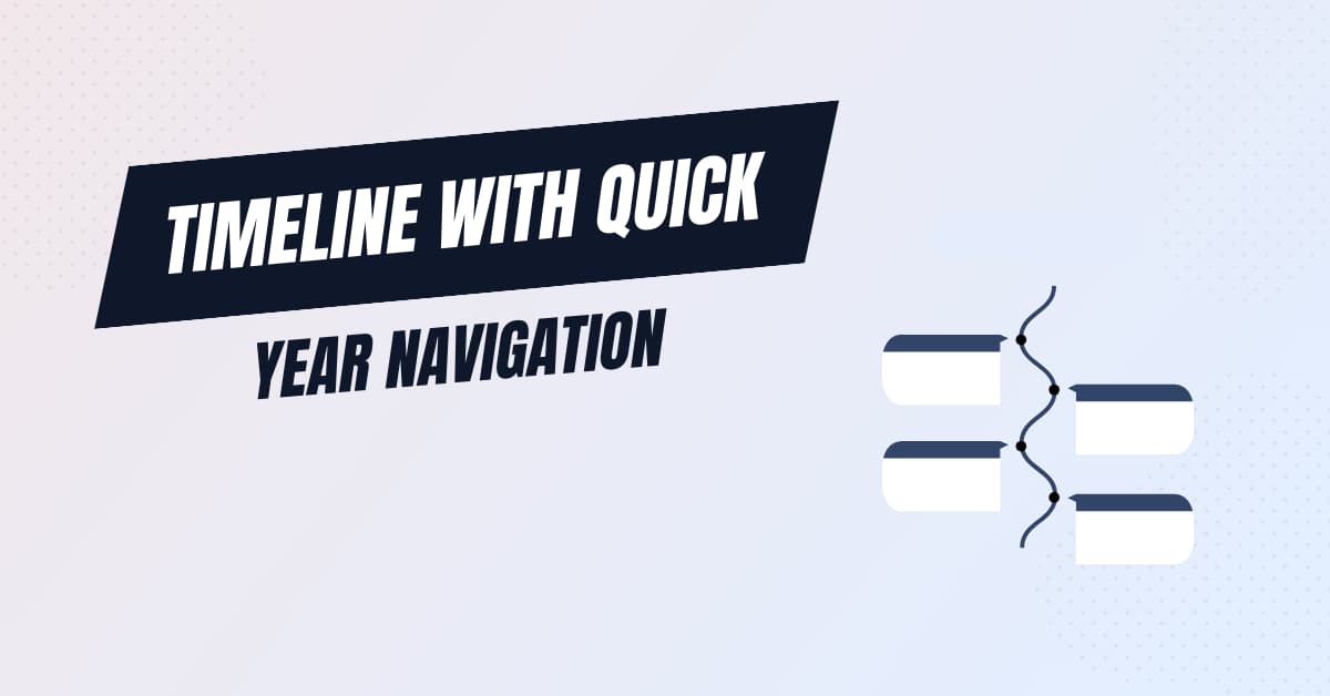 Timeline with Year Navigation – Timeline Block Pro